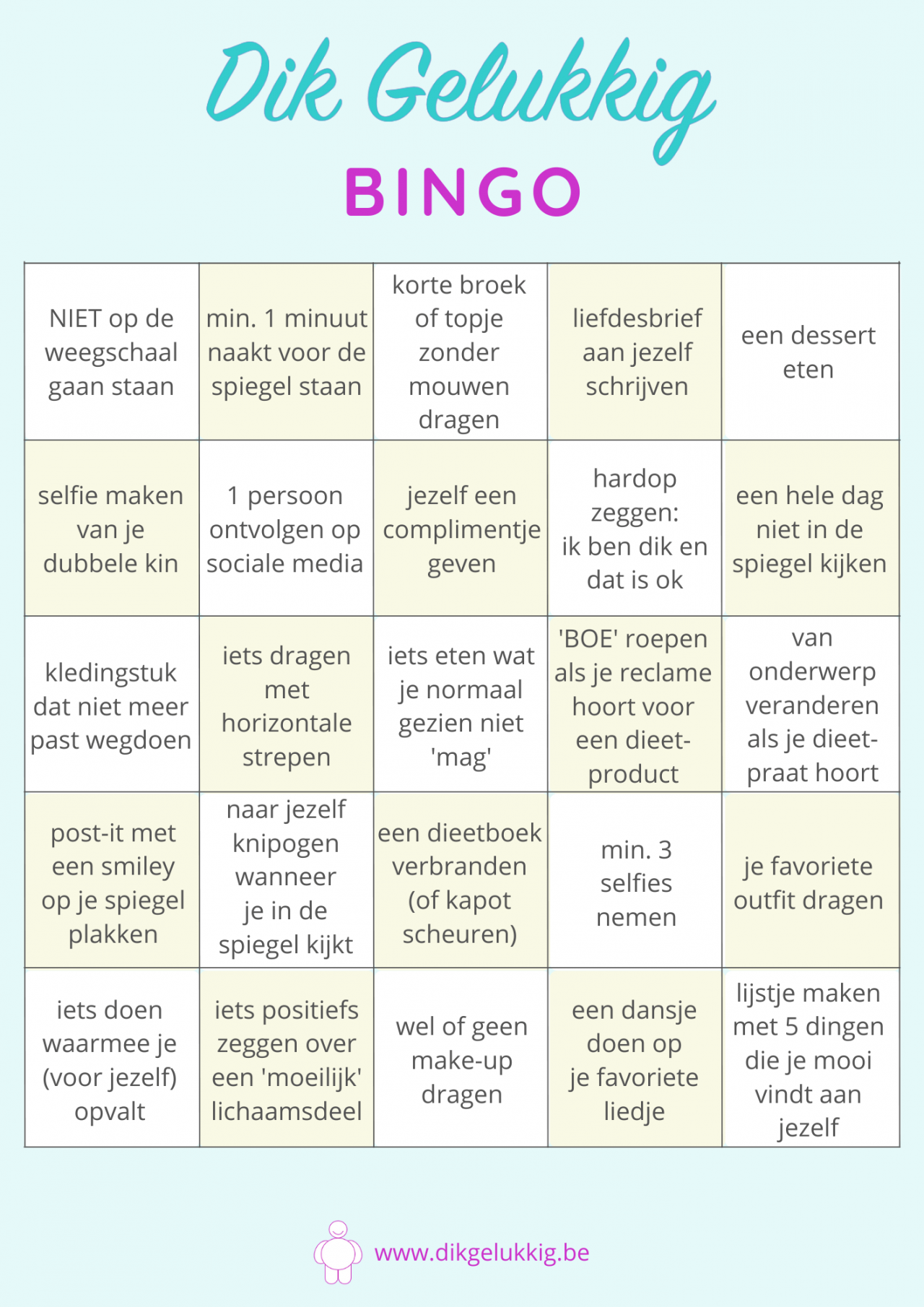 Dik Gelukkig Bingokaart - Dik Gelukkig